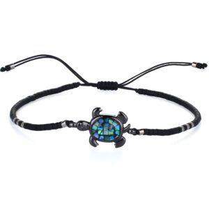 kelitch turtle bracelets abalone shell beads bracelet adjustable friendship bracelet tropical beach sand bracelet for women