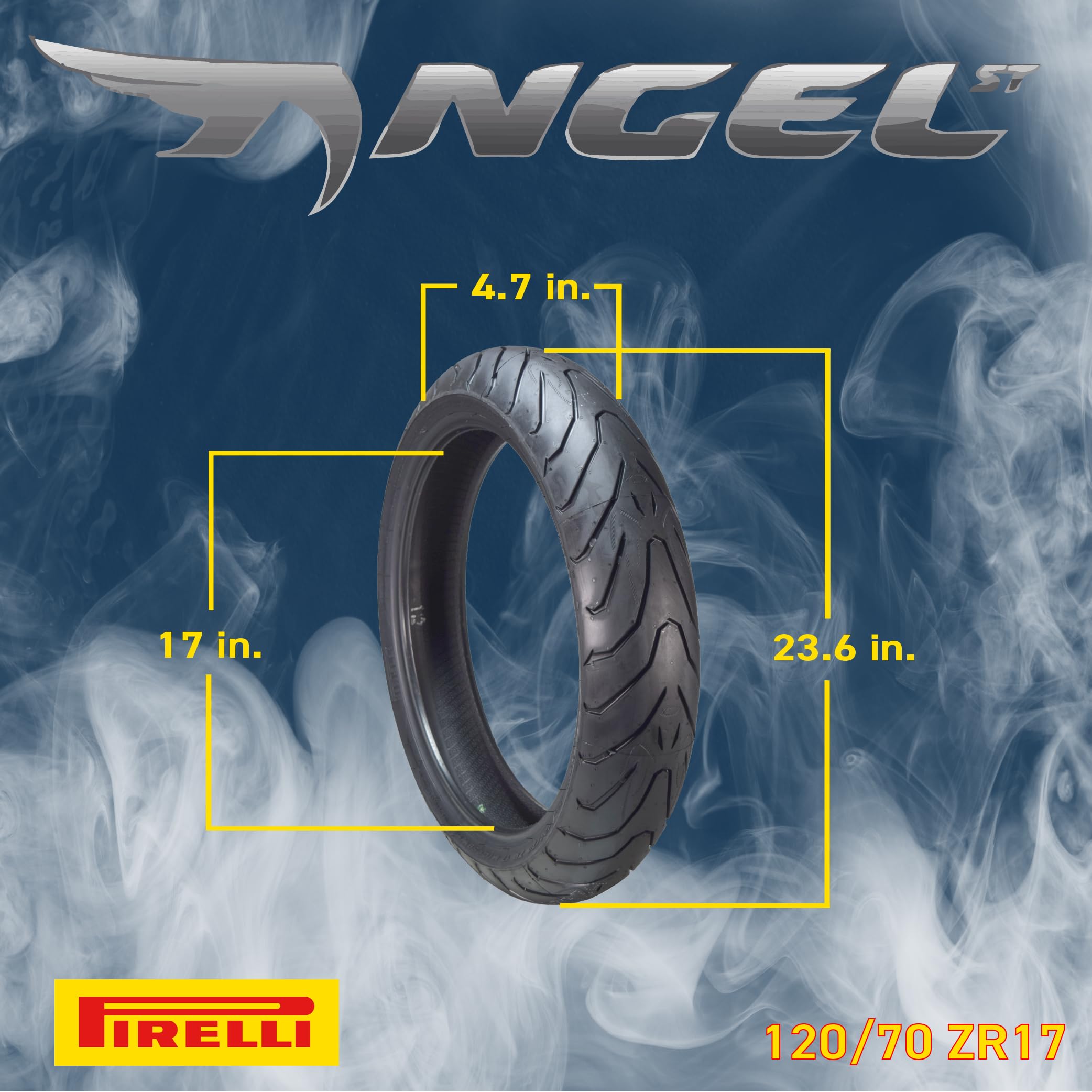 Pirelli Angel ST Front 120/70ZR17 & Rear 180/55ZR17 Sport Touring Motorcycle Tires - 120/70-17 180/55-17 Two Pack