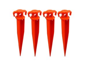 the um24 pack of 4-11” ground stake stick strong outdoor camping tent or garden pegs– orange (11 inches - 4pc)