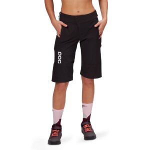 poc, women's essential mtb shorts, uranium black, small