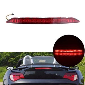 kqiang 1pcs red light red lens trunk 3rd third brake stop light rear lamp assembly replacement for bmw e85 z4 2003-2008 replaces 63256917378