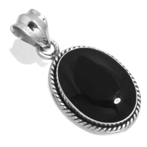 jeweloporium 925 silver pendant for women natural black onyx gemstone solitaire silver pendant necklace thanksgiving gift costume jewelry