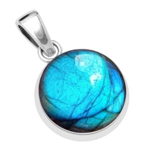 jeweloporium 925 sterling silver pendant for women gray real labradorite gemstone solitaire silver pendant necklace anniversary - gift costume jewelry