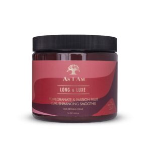 as i am long and luxe curl enhancing smoothie 16 oz - lightweight coil defining creme for hi-definition, hydrated curls and coils - enriched with pomegranate and passion fruit