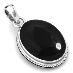 jeweloporium 925 silver pendant for women genuine black onyx gemstone costume silver pendant necklace easter gift vintage jewelry