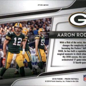 2018 Panini Prizm Hype Prizm #6 Aaron Rodgers Green Bay Packers NFL Football Trading Card