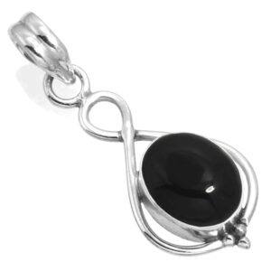 jeweloporium genuine black onyx 925 sterling silver pendant for women gemstone victorian silver pendant necklace birthday gift handmade jewelry