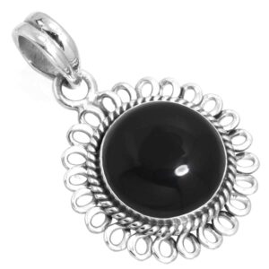 jeweloporium 925 silver pendant for women natural black onyx gemstone statement silver pendant necklace engagement gift fashion jewelry