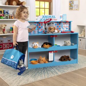 Melissa & Doug Animal Care Veterinarian and Groomer Wooden Activity Center for Plush Stuffed Pets (Not Included)