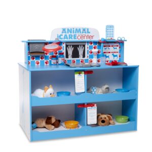 Melissa & Doug Animal Care Veterinarian and Groomer Wooden Activity Center for Plush Stuffed Pets (Not Included)