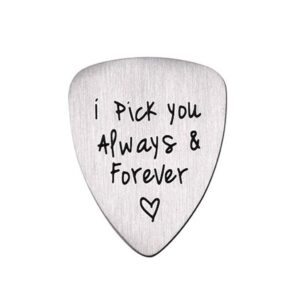 gifts for him men, unique birthday gift for musician husband boyfriend fiance guitar pick jewelry wedding valentines father's day christmas gifts