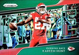 2018 panini prizm hype prizm green #11 kareem hunt kansas city chiefs nfl football trading card