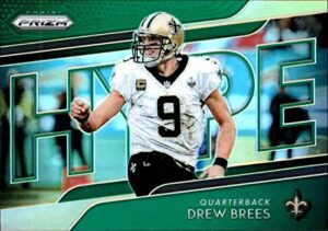 2018 panini prizm hype prizm green #15 drew brees new orleans saints nfl football trading card