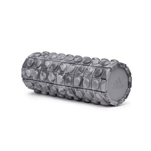 adidas foam roller for physical therapy & exercise - 13" textured muscle roller back pain massager with trigger point nodes for deep tissue body massage