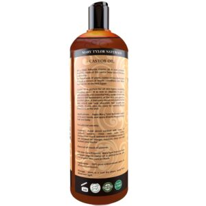 Mary Tylor Naturals Organic Castor Oil 16 oz — USDA Certified Cold Pressed, Hexane Free, 100% Pure and Natural