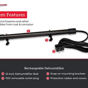 Hornady Gun Safe Dehumidifier Rod 12 Inch, Black, 95903 - Maintenance-Free Plug-In Electric Dehumidifier Eliminates Moisture for Gun Safes & Cabinets to Help Prevent Rust & Corrosion in Your Gun Vault