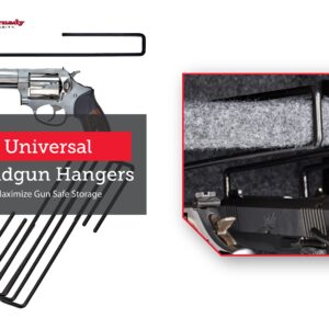 Hornady Universal Handgun Hangers, 95870, 4pk - Maximize Gun Safe Space with Easy Access Under Shelf Storage Gun Hangers -PVC Coated Steel Wire Pistol Holder Protect & Store 22 Caliber Handgun & More