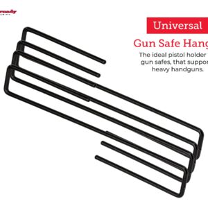 Hornady Universal Handgun Hangers, 95870, 4pk - Maximize Gun Safe Space with Easy Access Under Shelf Storage Gun Hangers -PVC Coated Steel Wire Pistol Holder Protect & Store 22 Caliber Handgun & More