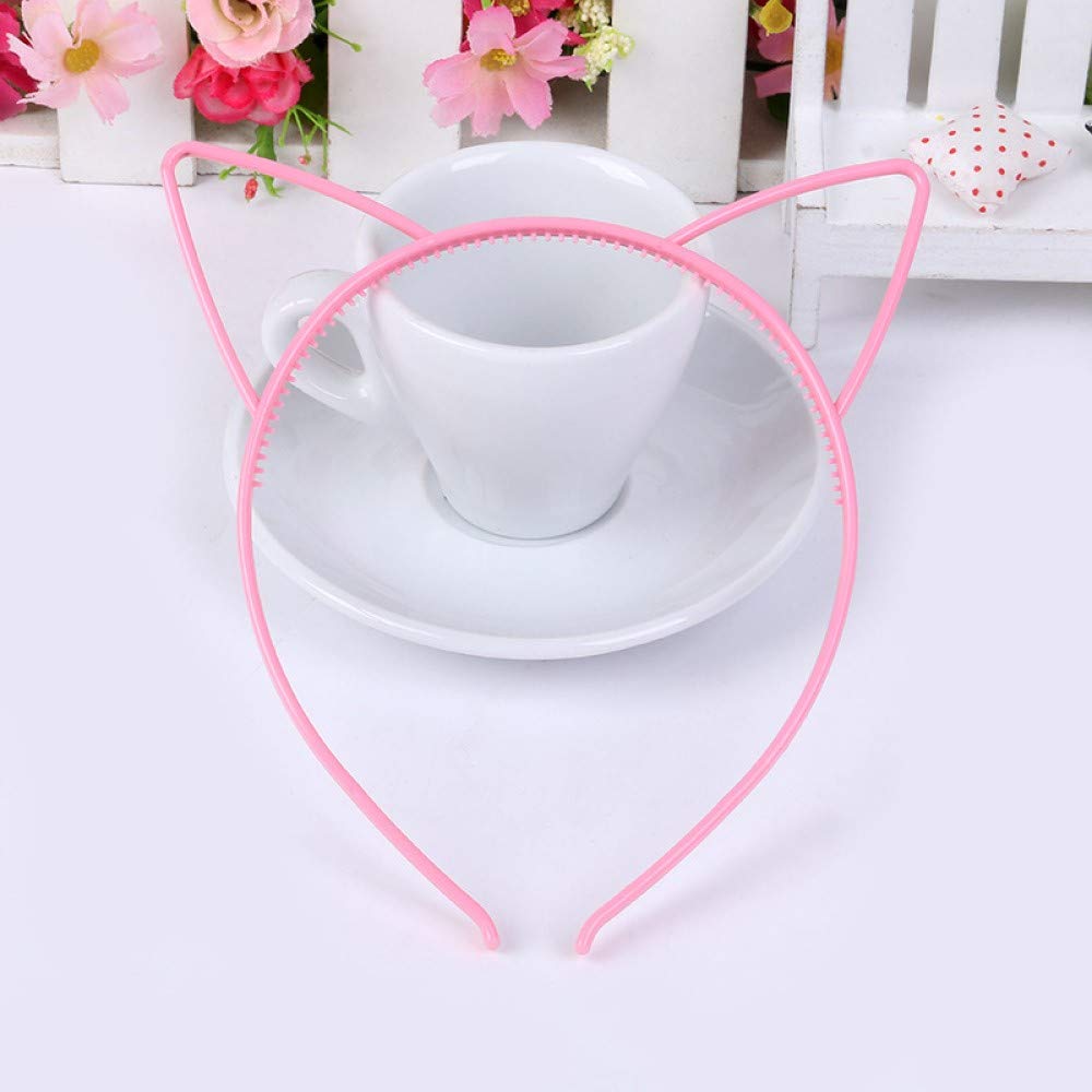 Onwon 10 Pieces Cat Ear Headbands Plastic Bow Hairbands Party Costume Daily Decorations Party Headwear for Women Girls Children