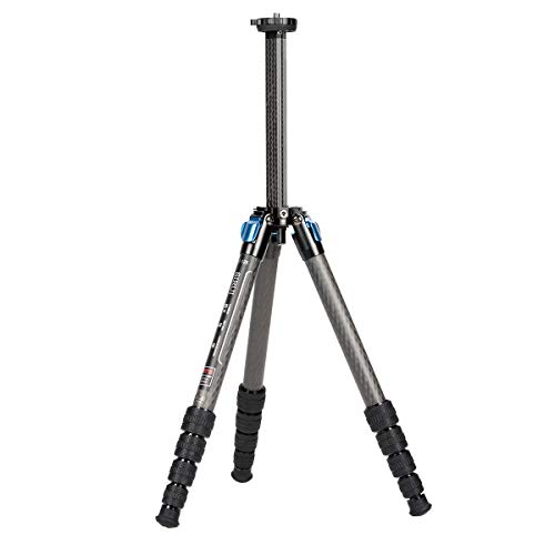 SIRUI ST-124 Carbon Fiber Tripod with Triangular Centre Column, Waterproof, Travel Tripod for Cameras, 4 Sections, 62.2inch, Load 26lbs