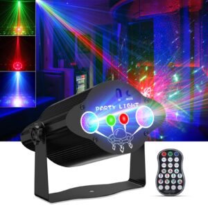 dj disco stage party lights, u`king 3-in-1 rgb+uv+rg led lights sound activated with remote control, for christmas halloween decoration karaoke pub ktv bar dance birthday wedding