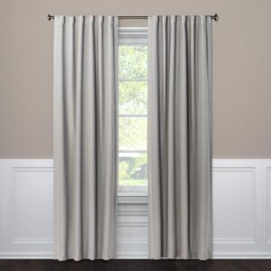 threshold blackout curtain panel aruba gray stone 84" - machine wash