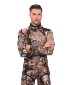 omer 7mm holostone camouflage spearfishing wetsuit (x-large, jacket)