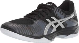 asics women's gel-tactic 2 volleyball shoes, 10, black/silver