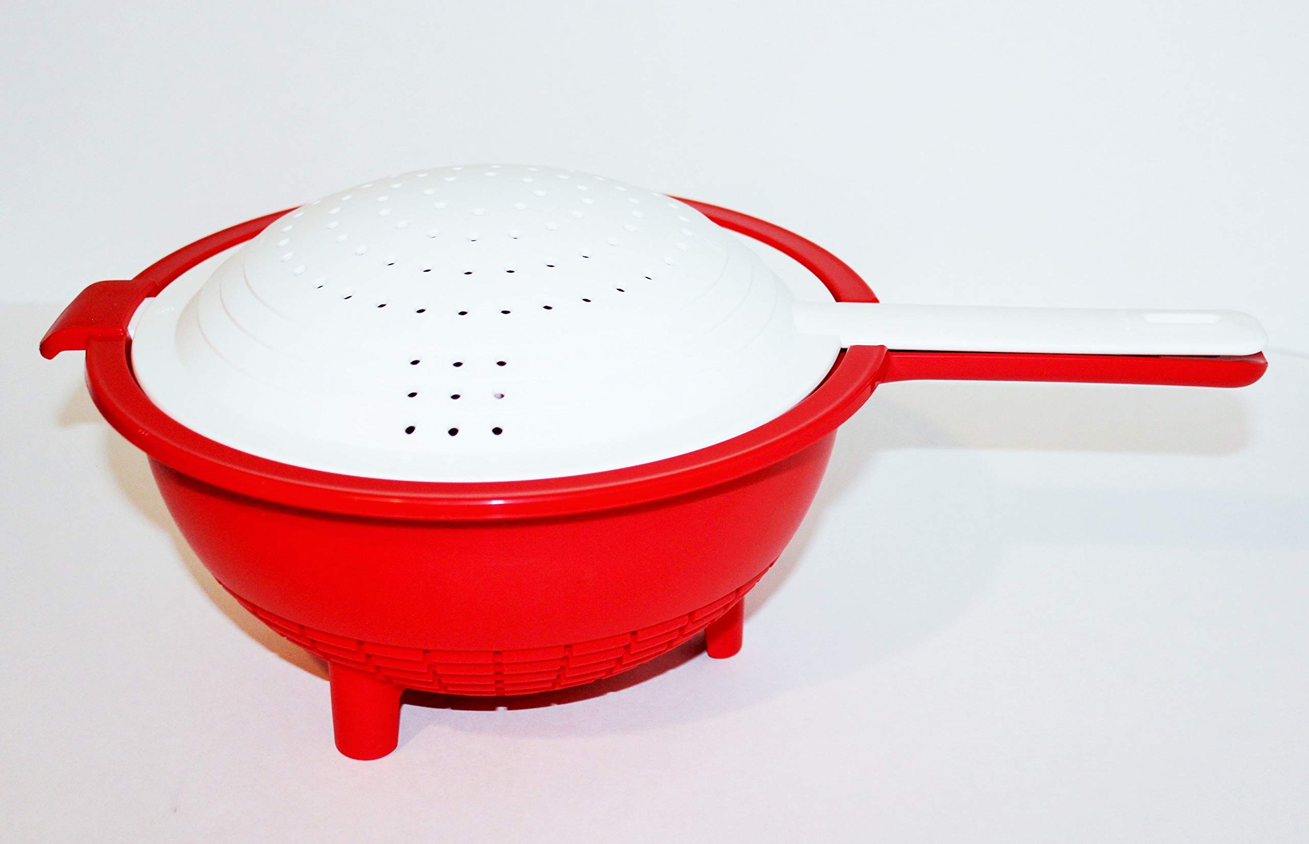 Tupperware Double Colander in Red and White