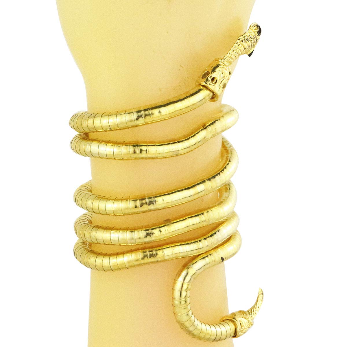 HOPEANT Flexible Bendable Snake Bracelet Wrap Bangle Twistable Adjustable Neck Collar Choker Necklace Waistband (A-Gold)