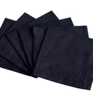 RDS HANKYTEX Men's Handkerchiefs,100% Soft Cotton,Black Hankie,Pack of 6