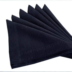 RDS HANKYTEX Men's Handkerchiefs,100% Soft Cotton,Black Hankie,Pack of 6