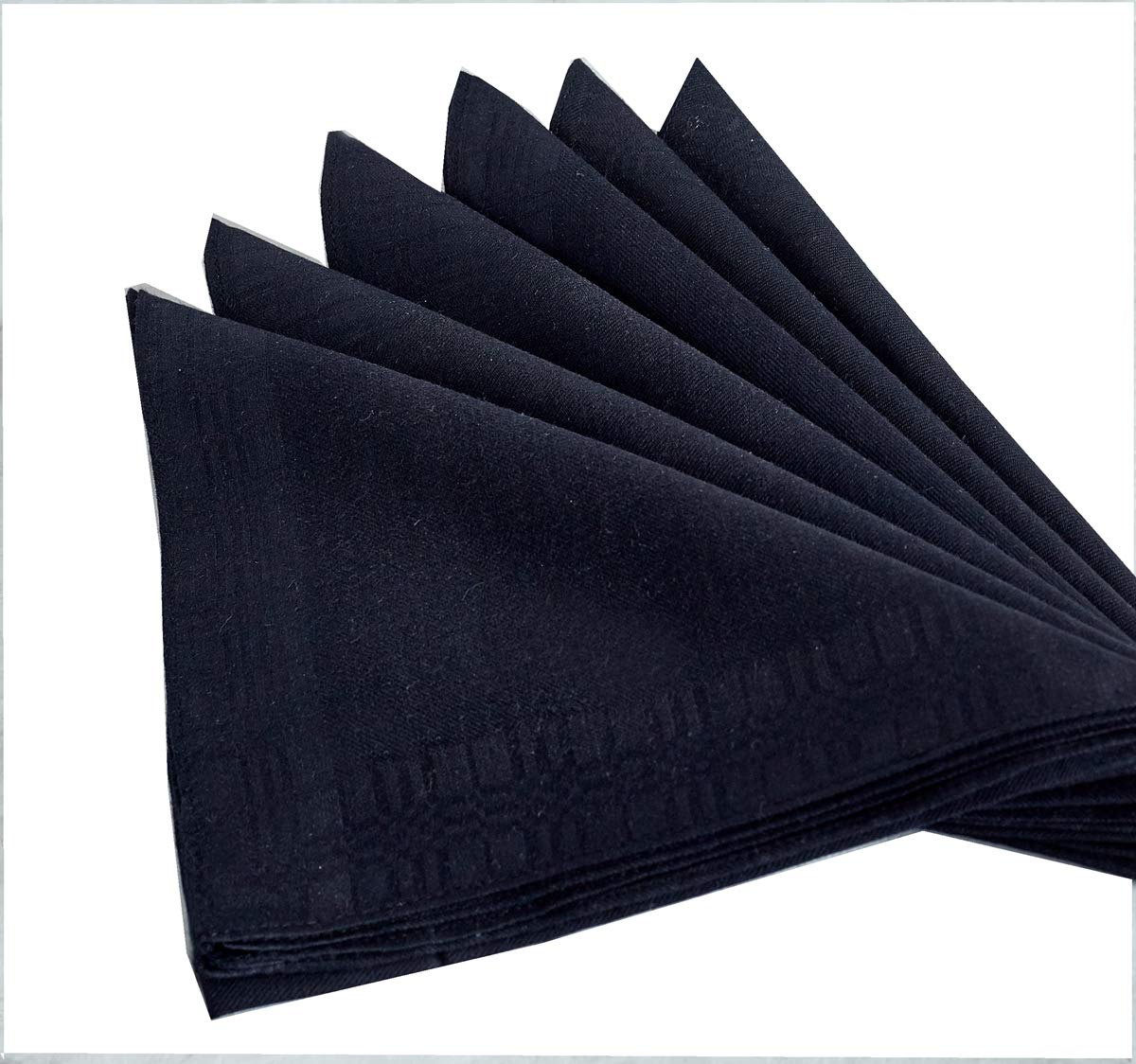 RDS HANKYTEX Men's Handkerchiefs,100% Soft Cotton,Black Hankie,Pack of 6