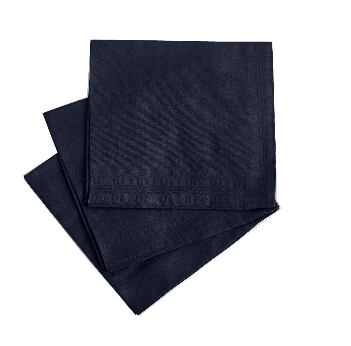 RDS HANKYTEX Men's Handkerchiefs,100% Soft Cotton,Black Hankie,Pack of 6