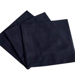 RDS HANKYTEX Men's Handkerchiefs,100% Soft Cotton,Black Hankie,Pack of 6