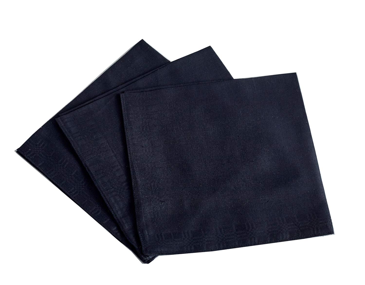 RDS HANKYTEX Men's Handkerchiefs,100% Soft Cotton,Black Hankie,Pack of 6