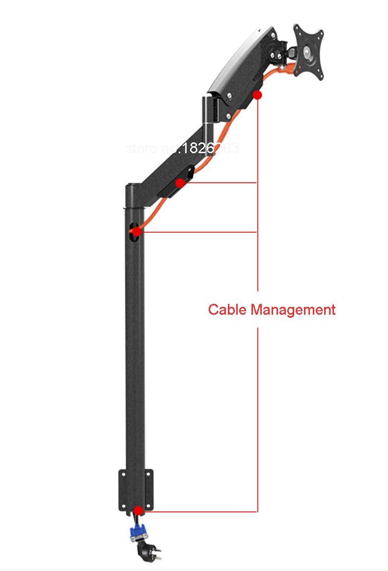 Premium Gas Spring Single Monitor Floor Stand - Adjustable Height, Sturdy TV Mount for 13-27 LCD Monitors - Holds up to 10kgs - Perfect PC Stand for Floor or Sofa Side