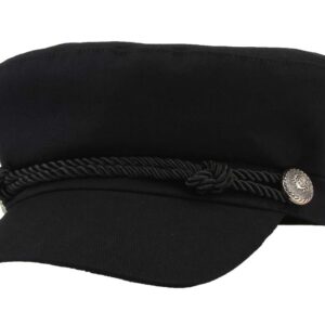 Brcus Women Yacht Captain Sailor Hat Newsboy Cabbie Baker Boy Peaked Beret Cap Black