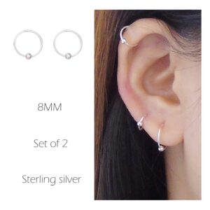 Sterling Cartilage Earrings Piercing Earring Nose Rings Hoop for Women Men Girls