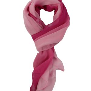 PANTONIGHT Oblong Pink Ombre Chiffon Scarf Pink Gradient Lightweight Scarf for Women 701