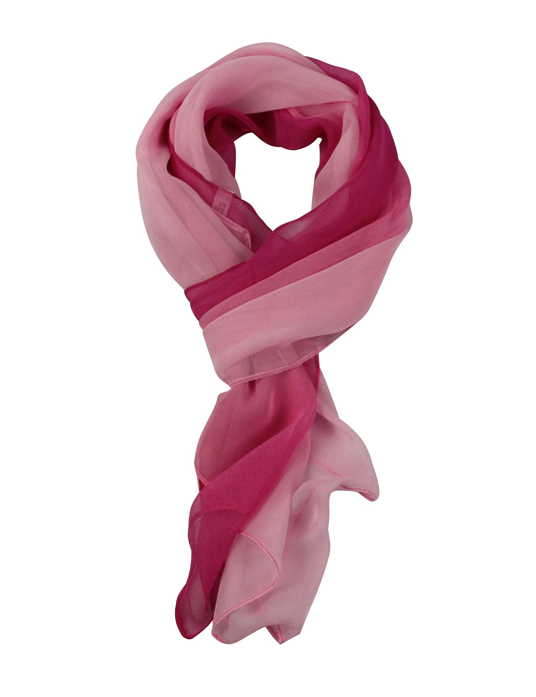 PANTONIGHT Oblong Pink Ombre Chiffon Scarf Pink Gradient Lightweight Scarf for Women 701