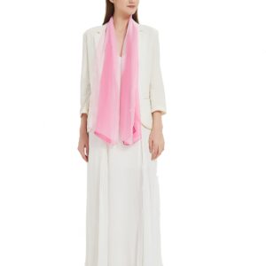 PANTONIGHT Oblong Pink Ombre Chiffon Scarf Pink Gradient Lightweight Scarf for Women 701