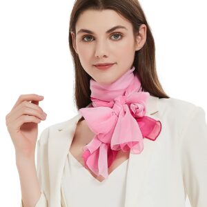 PANTONIGHT Oblong Pink Ombre Chiffon Scarf Pink Gradient Lightweight Scarf for Women 701