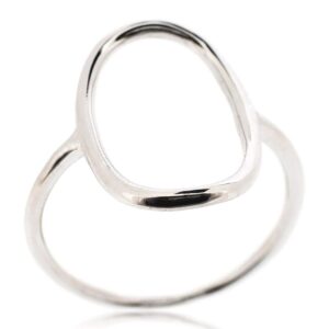 sovats long open circle ring for women 925 sterling silver rhodium plated - simple, stylish &trendy nickel free ring, size 7