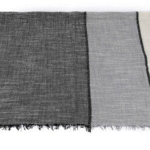 GERINLY Color Block Summer Scarf for Men Long Neck Wraps Shawl Urbanstyle Scarf Gift for Men (Black Gray Beige)