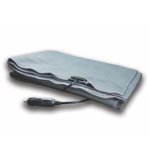 Schumacher Electric SA877 Heated Polar Fleece Lap Blanket for Emergencies, Road Trips, Camping, and Tailgating, Plugs into 12V DC Accessory Outlet, 12 Volt DC, 64-Inch Cord, Blue, 1 Unit