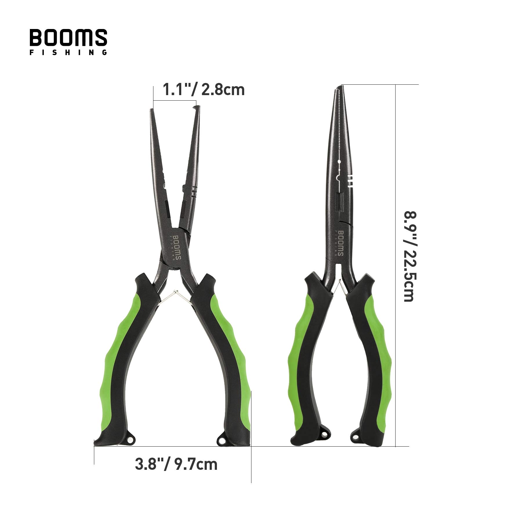 Booms Fishing F03 Fishing Pliers, 9 in Long Nose Hook Remover