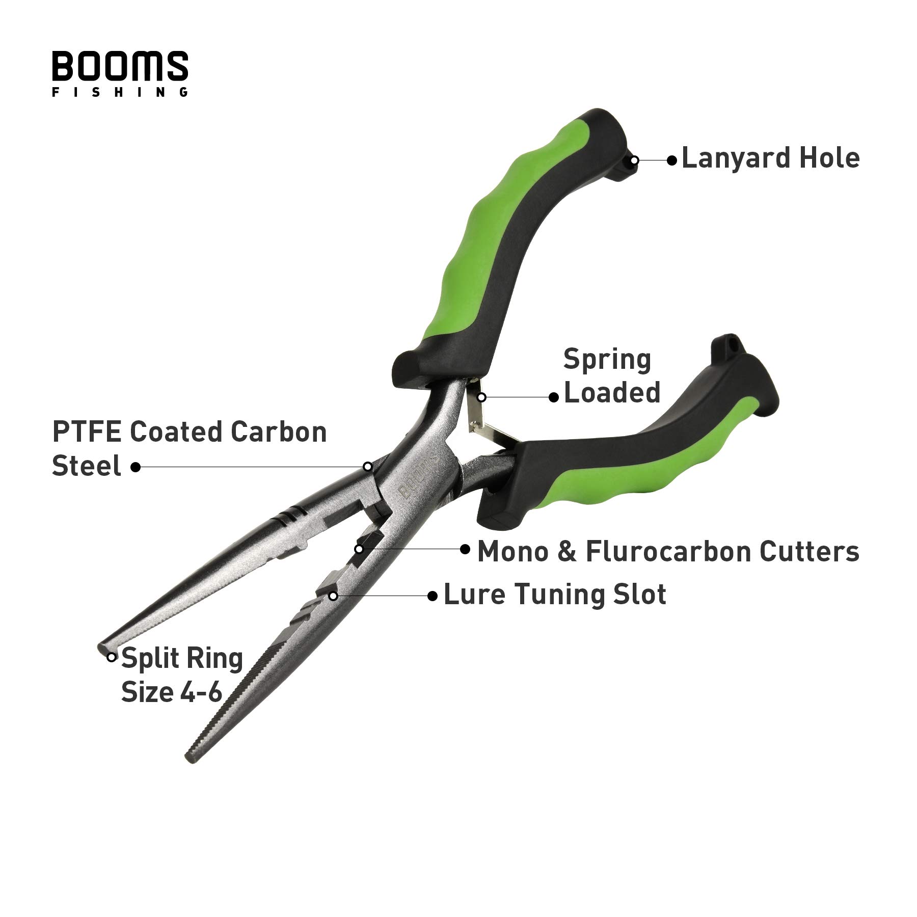 Booms Fishing F03 Fishing Pliers, 9 in Long Nose Hook Remover