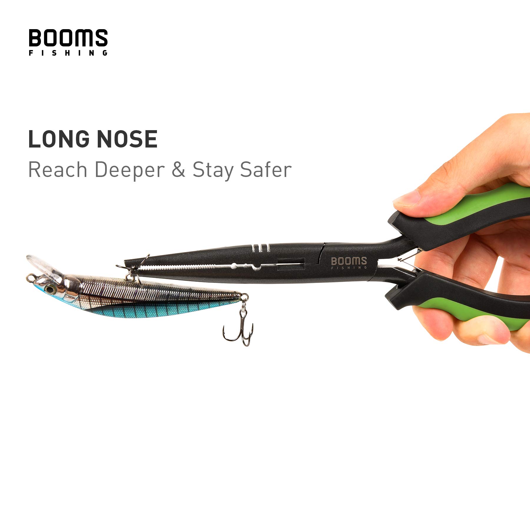 Booms Fishing F03 Fishing Pliers, 9 in Long Nose Hook Remover