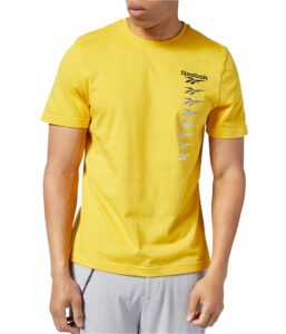 reebok men's classics vector tee, toxic yellow, x-large